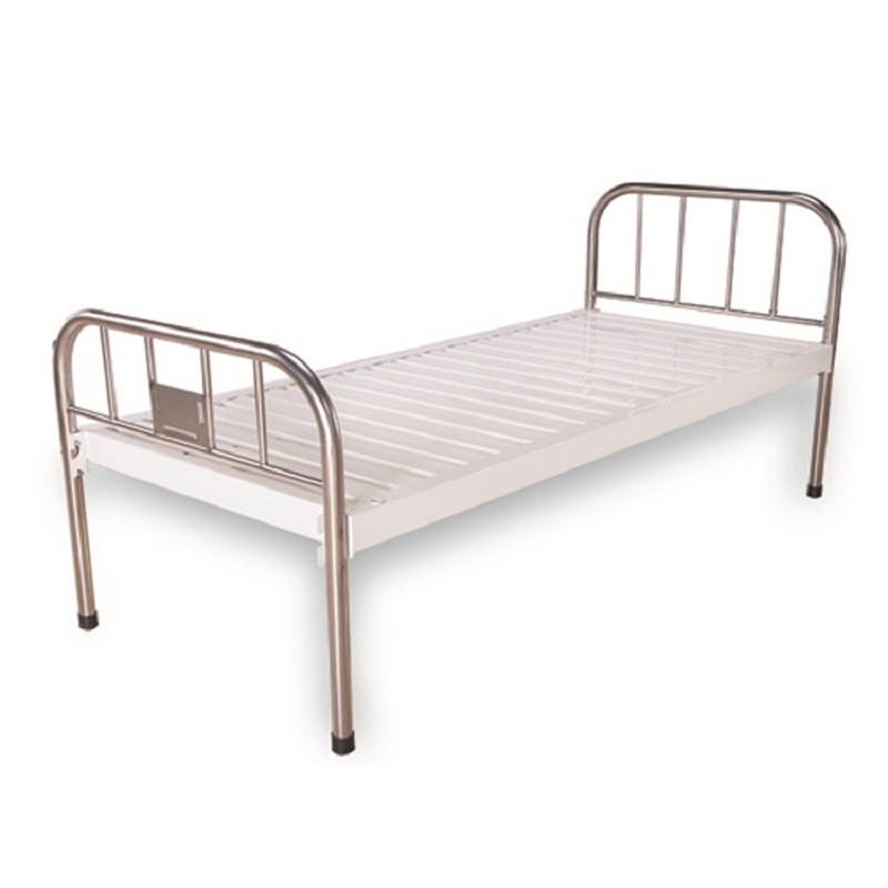 Medical Stainless Steel Nursing Bed with Strip Bed Board