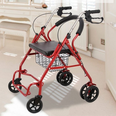Foldable Lightweight Four Wheels Rollator Walker Shopping Cart for The ...